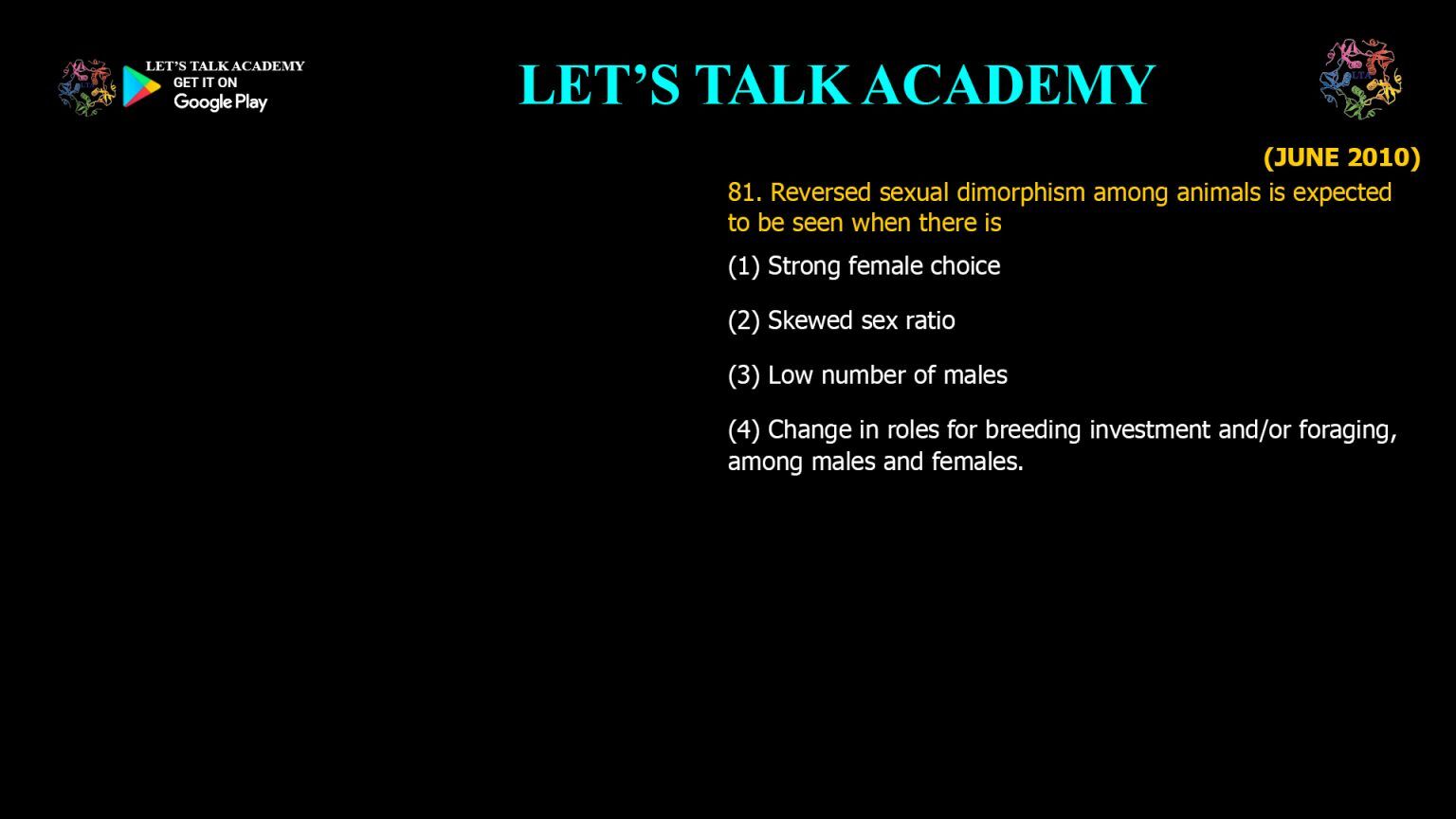 Reversed Sexual Dimorphism in Animals: When Role Reversal Drives Female ...